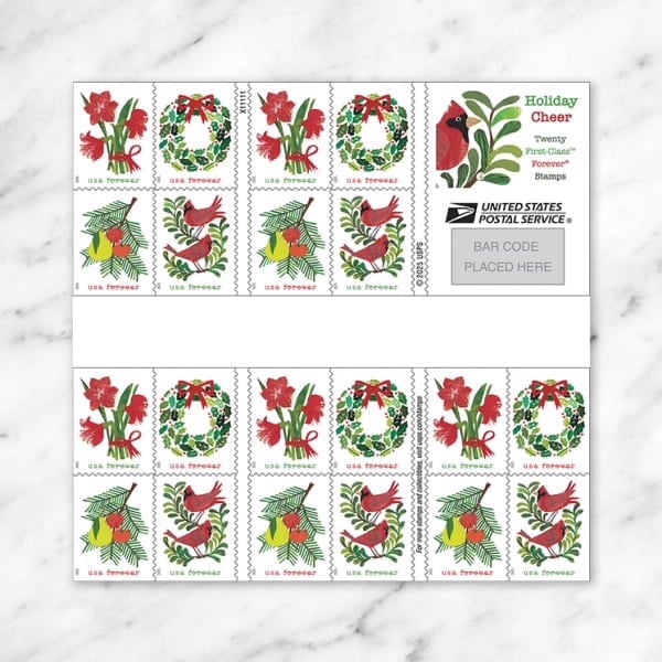 Holiday Cheer Forever Postage Stamp 2 Books of 20 First Class US Postal ...