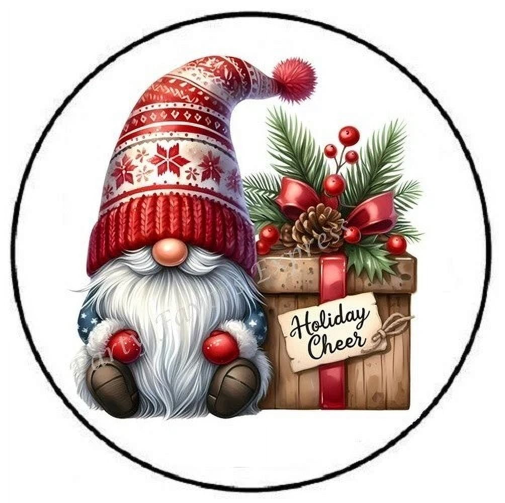 Holiday Cheer Gnome Christmas Stickers Party Favors Phone Decal Water ...