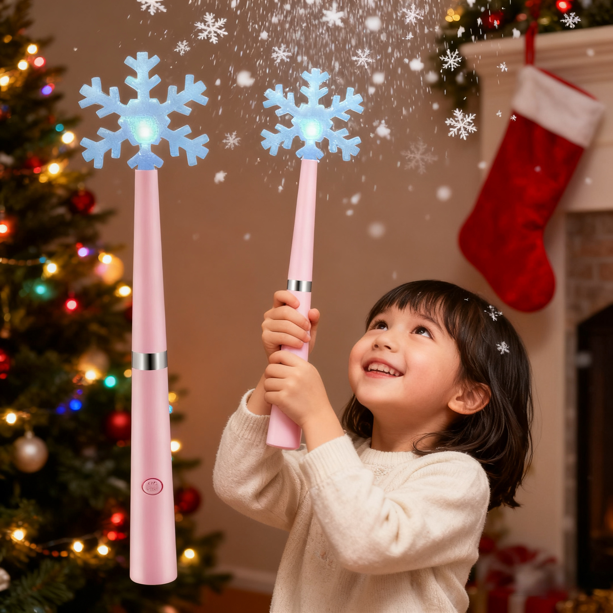 Holiday Christmas Decorative Wand Red White Striped Star Glow ...