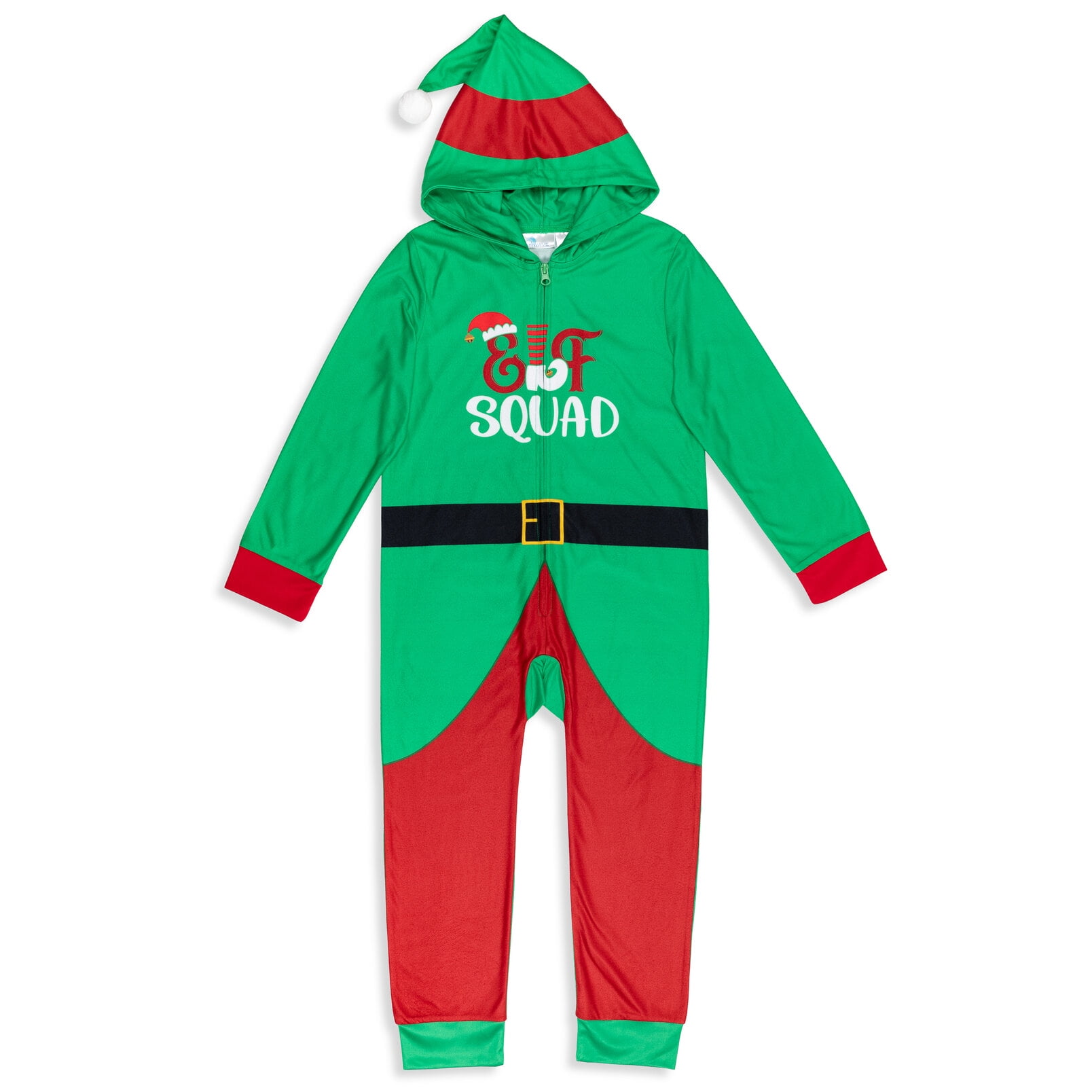 Holiday Christmas Elf Little Boys Fleece Zip Up Pajama Coverall Toddler ...