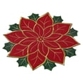 Holiday Christmas Embroidered Placemats Double Layer Applique Red ...