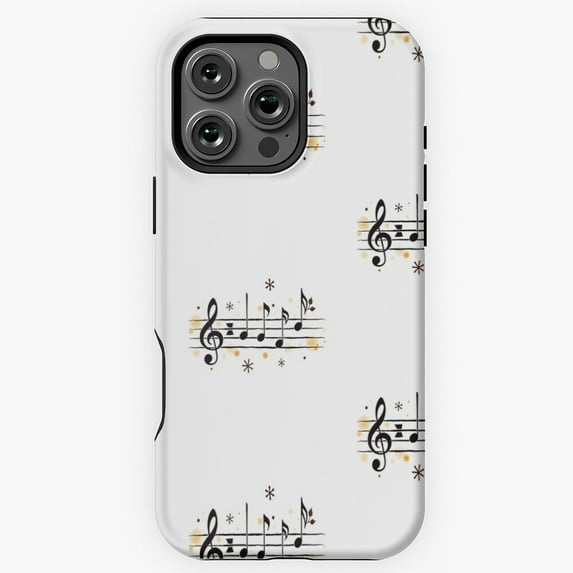 Holiday Christmas Music Notes Phone Case for iPhone 11 12 13 14 15 16 ...