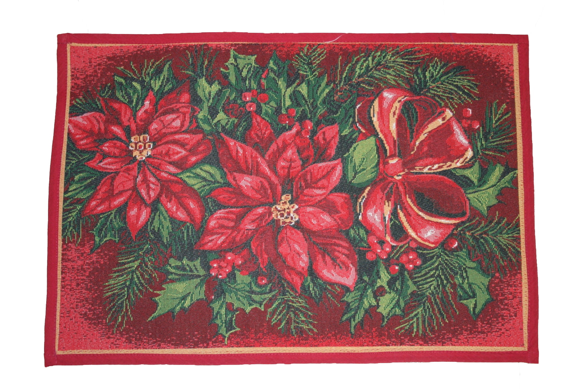 Holiday Christmas Poinsettia Design 19" X 27" Area Rug - Walmart.com