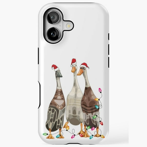 Holiday Christmas Quackers Duck Tough Phone Case with iPhone 17 to 11 ...