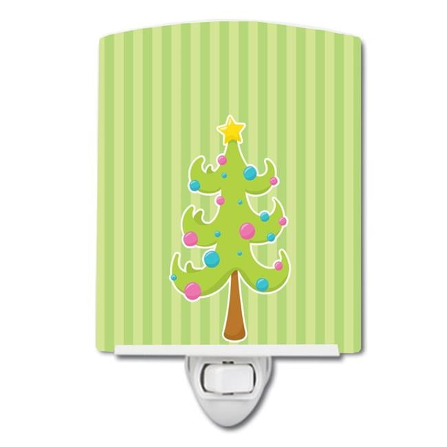 Holiday Christmas Tree & Stripes Ceramic Night Light - Walmart.com