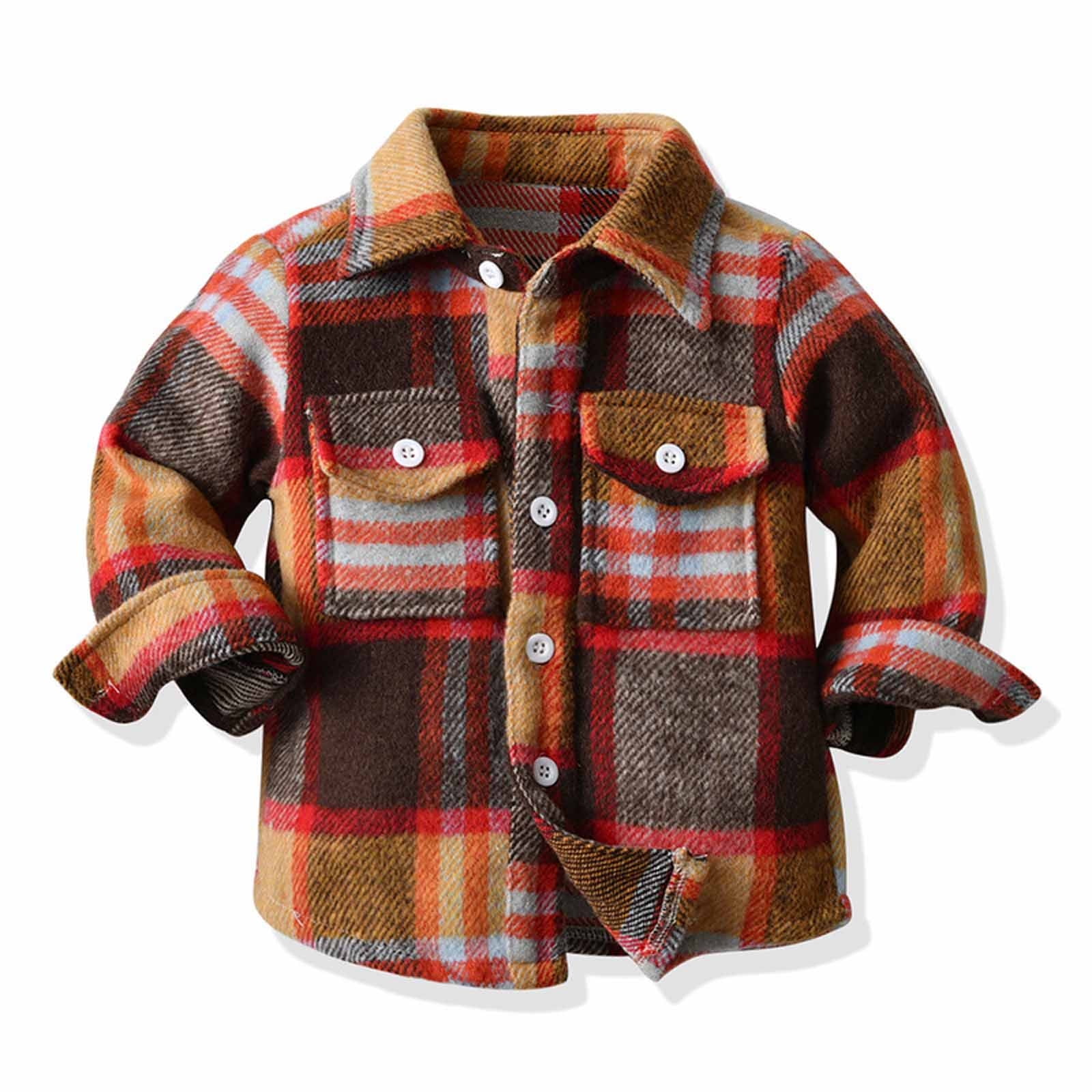 Holiday Clearance Gift Sets! Pejock Toddler Flannel Shirt Jacket Plaid ...