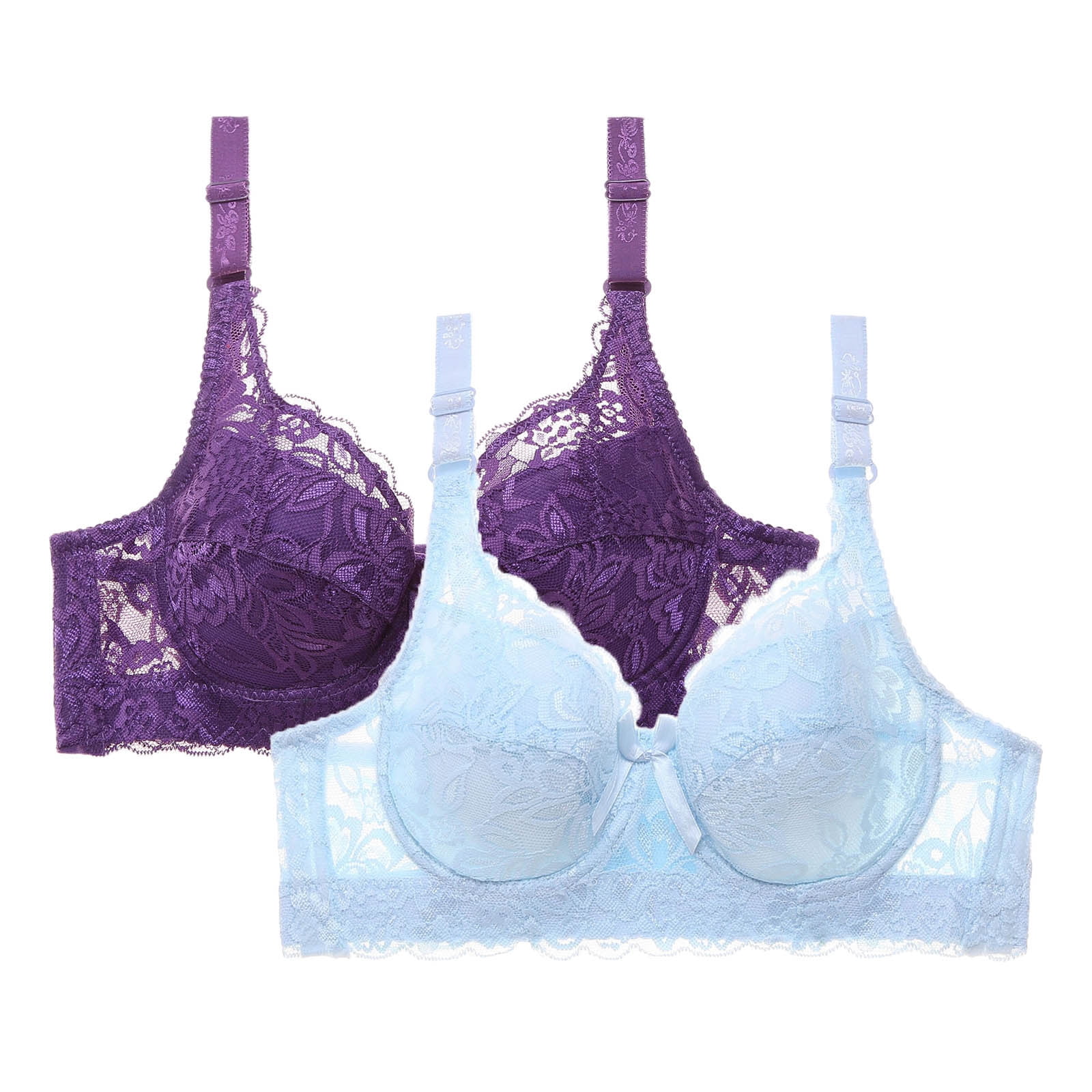 Tbopshirt 3PC Wirefree Bras for Women Push Up Leopard-Print Gathered ...