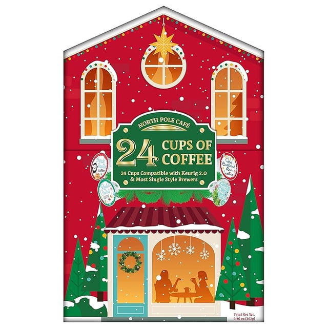 Holiday Coffee Advent Calendar Gift Set, 24 Cups of Premium Single ...