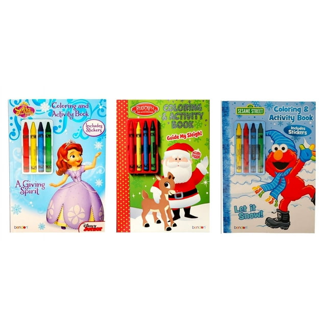 Holiday Coloring and Activity Books Bundle (3 Coloring Books; Rudolph ...