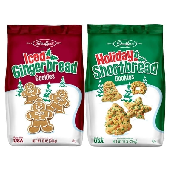 Holiday Cookie Bundle Iced Gingerbread & Shortbread 10oz Packs ...