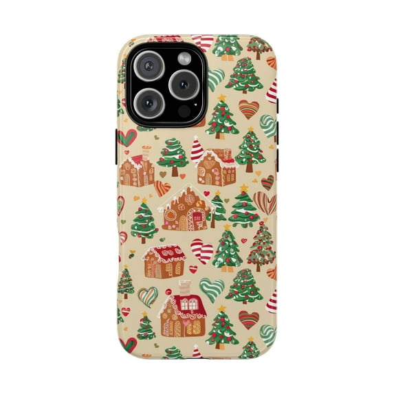 Holiday Cookie Glow Phone Case Seasonal Tree Pattern for iPhone 17 ...