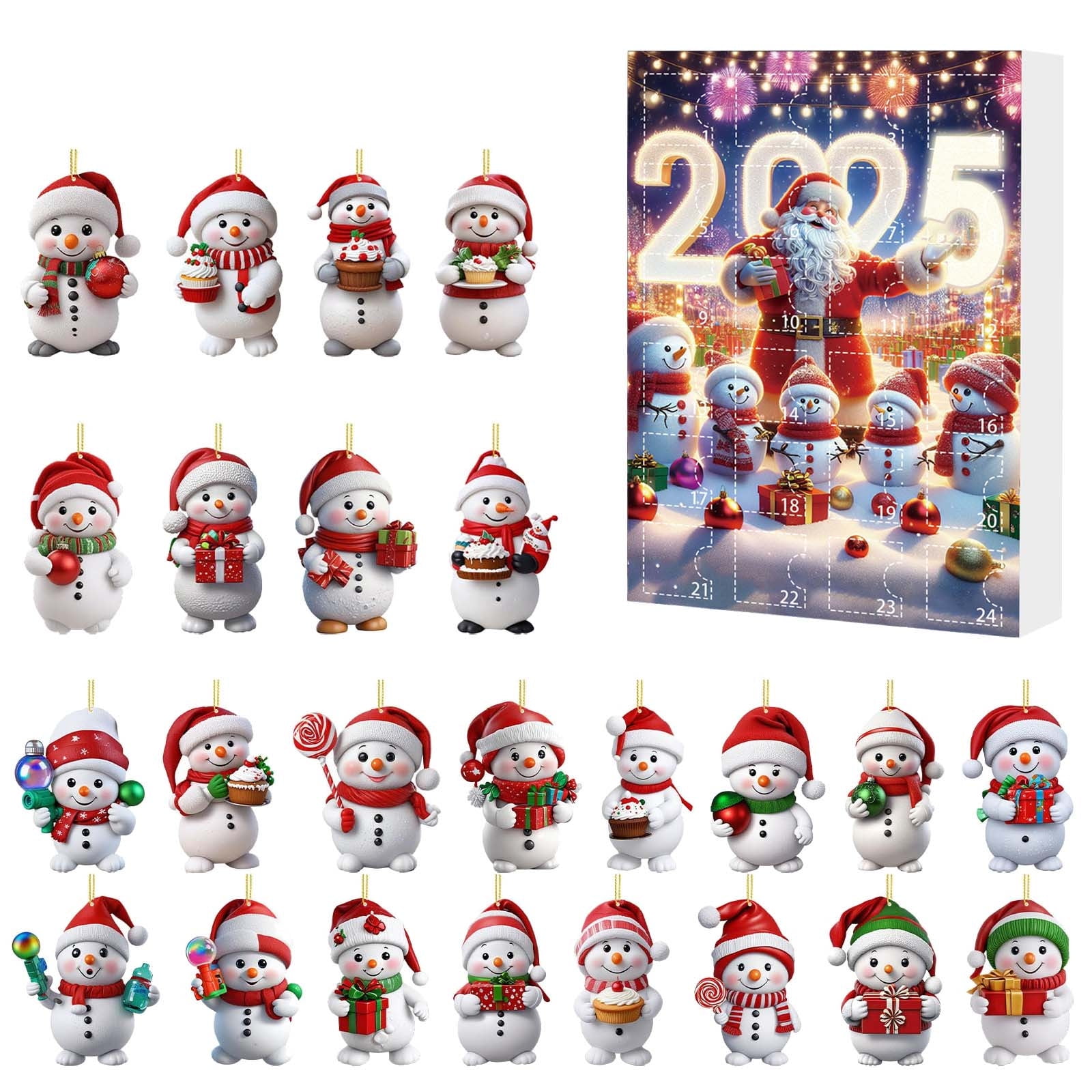 Holiday Countdown Calendar, 2025 Christmas Decoration with Acrylic Box ...