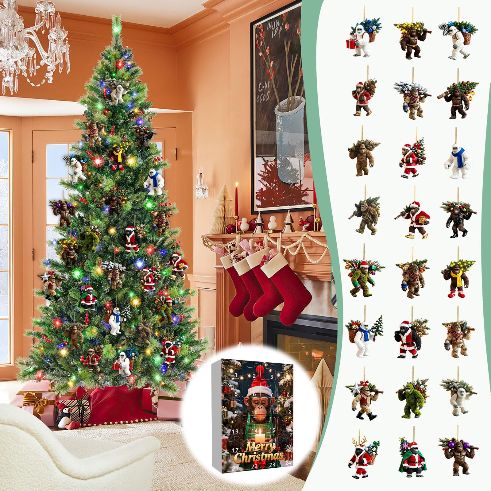Holiday Countdown Calendar Set With 24 Surprises For Festive Family ...