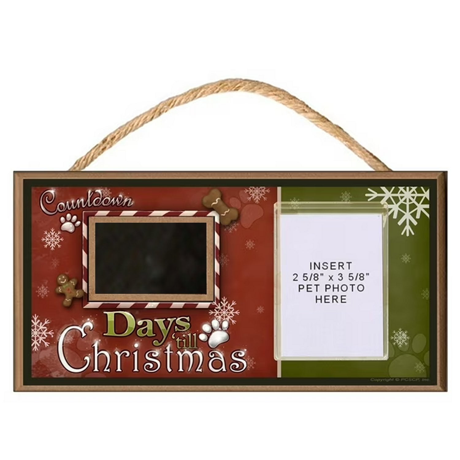 "Holiday Countdown" Dog Sign with Mini Chalk Board and Clear Pocket to ...