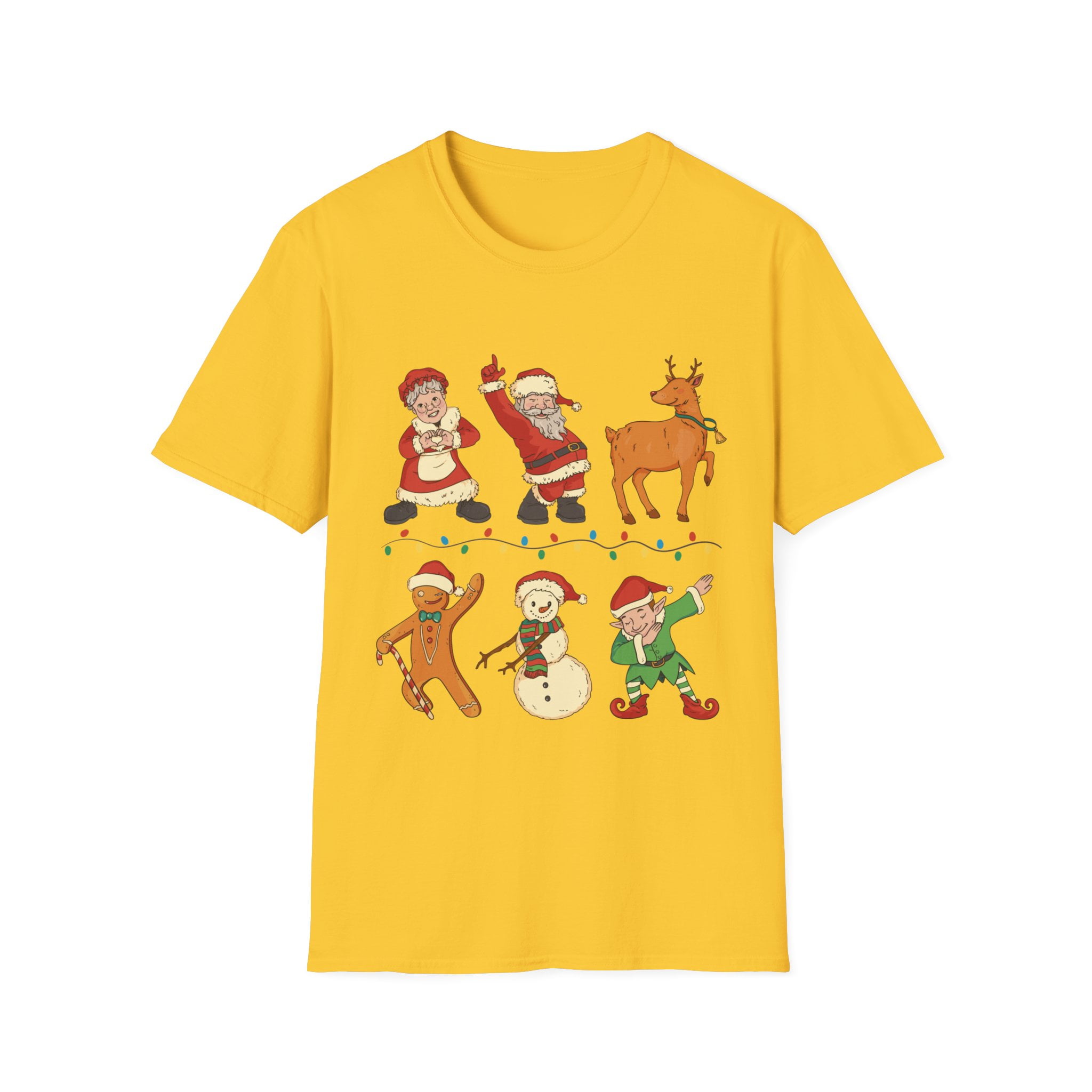 Holiday Dancing Santa Reindeer Snowman Elf Gingerbread Tee - Walmart.com