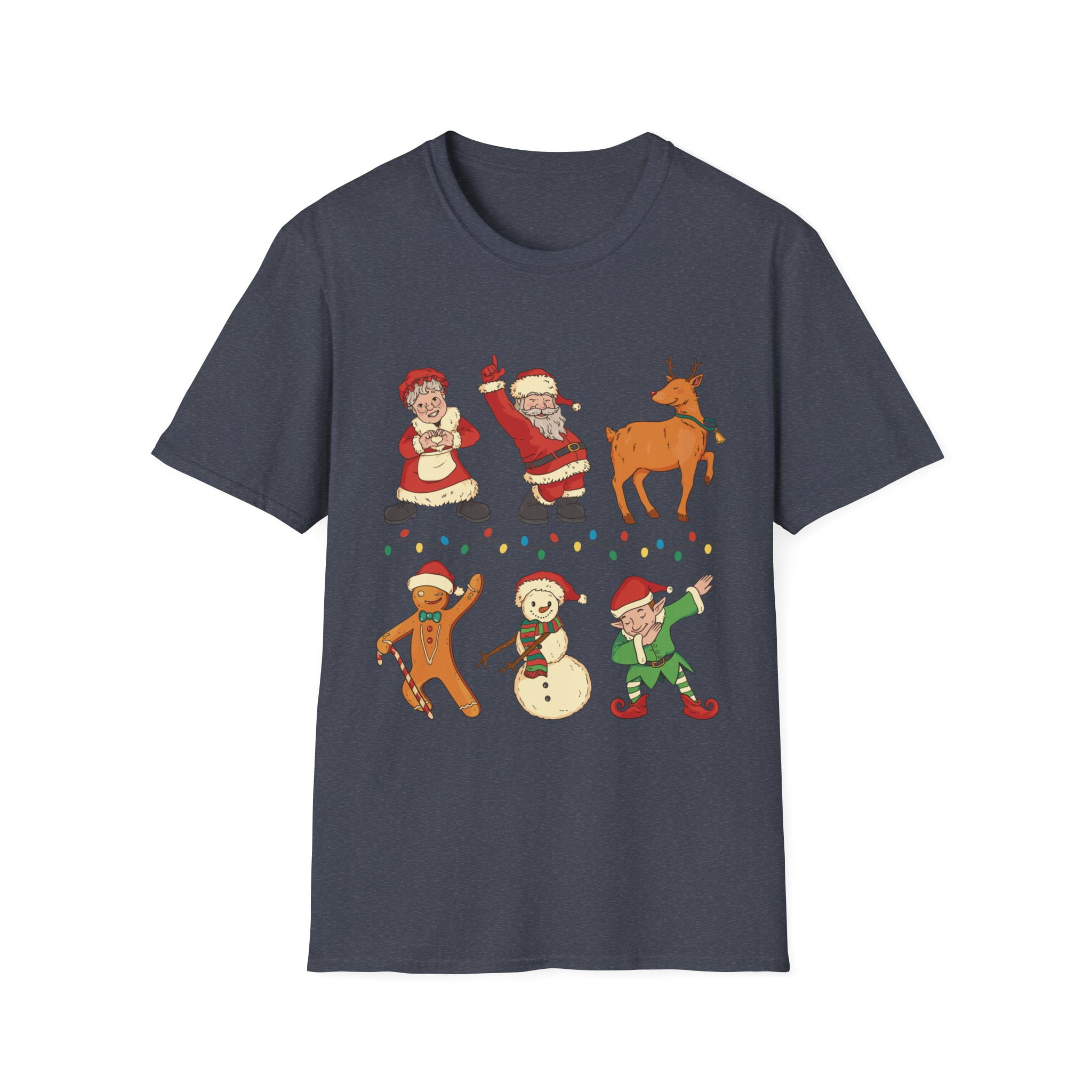 Holiday Dancing Santa Reindeer Snowman Elf Gingerbread Tee - Walmart.com