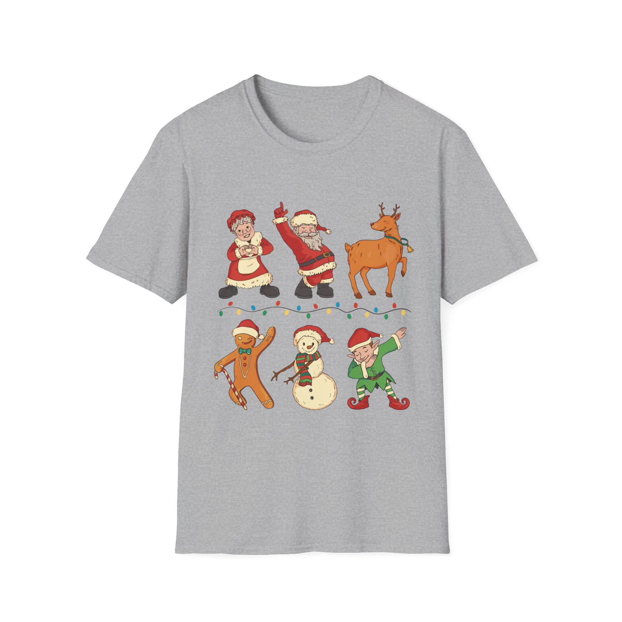 Holiday Dancing Santa Reindeer Snowman Elf Gingerbread Tee - Walmart.com