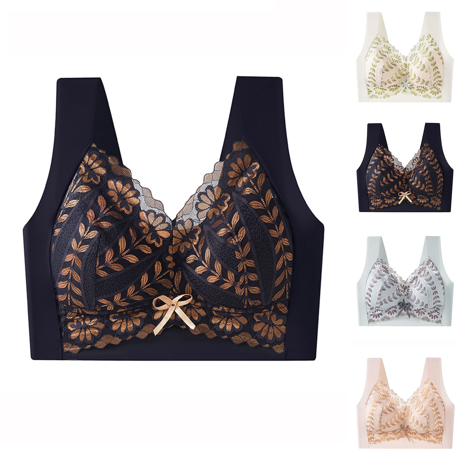Holiday Deals 2024 Qnanspi Plus Size Womens Bra Bras For Women Womans Printing Ventilate