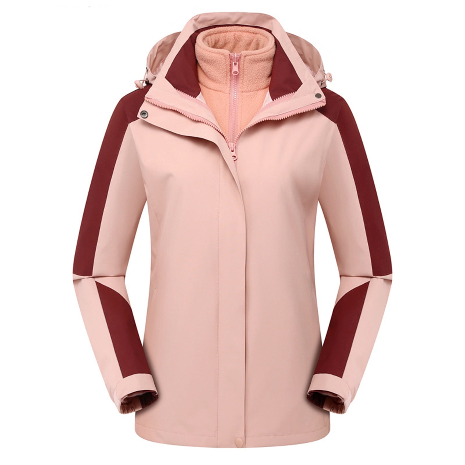Ohufall Trench For Women Rain Jacket Outdoor Hooded Raincoat ...