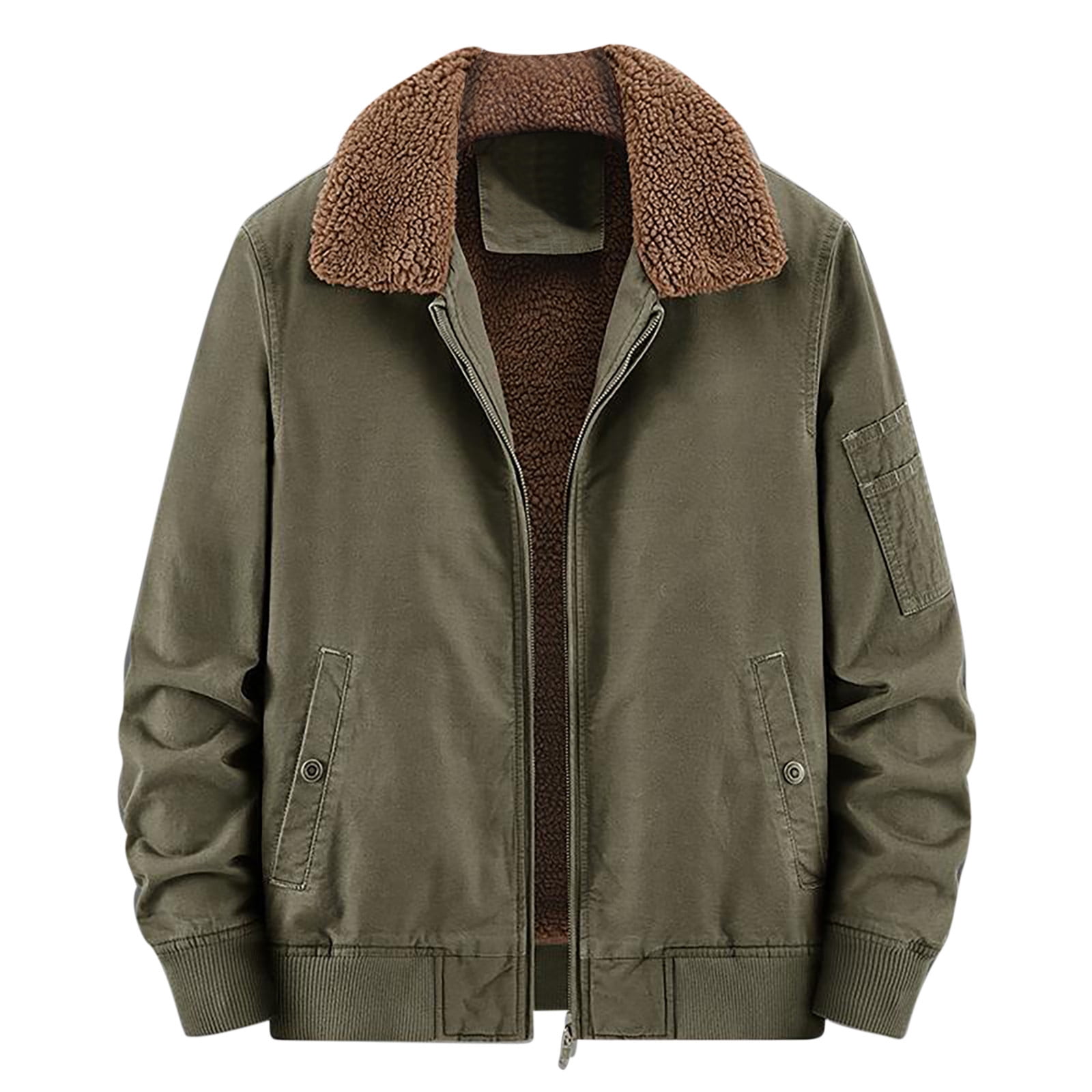 Holiday Deals Saving! Pejock Men's Windbreaker Men's Winter With Pile ...