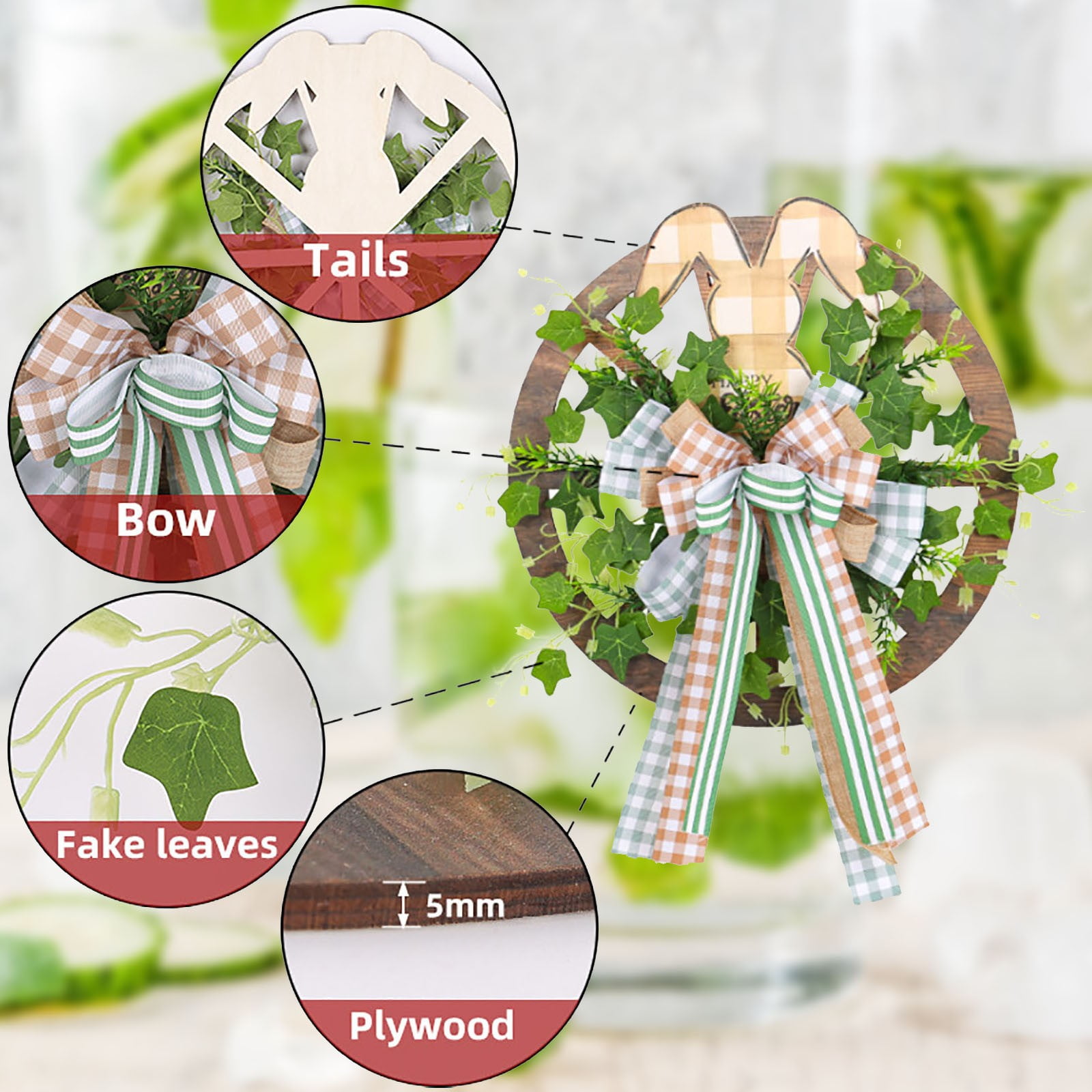 Holiday Decorations 2024 Easter Bunny Car Wheel Wreath Border Holiday ...