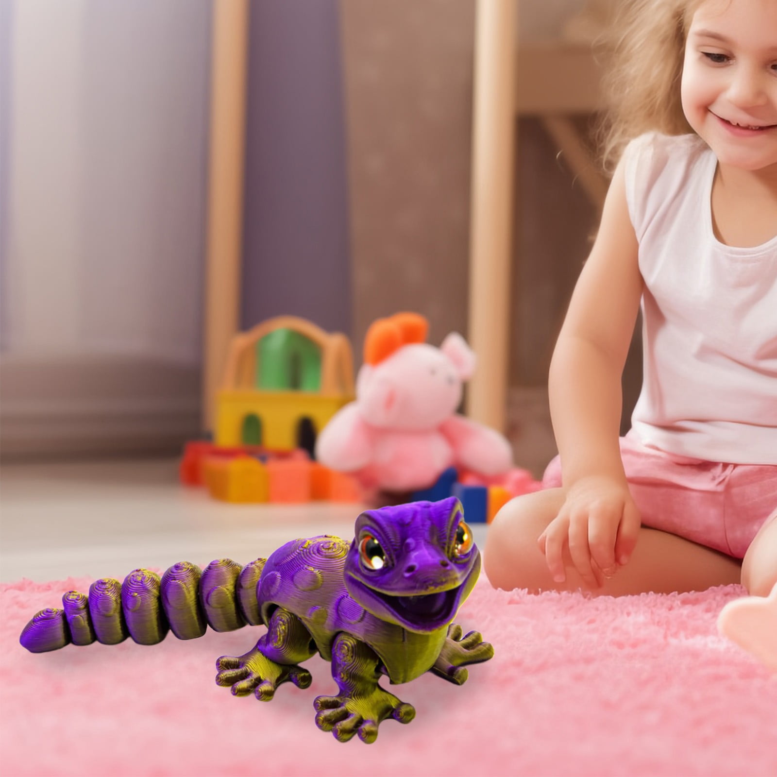 Holiday Decorations 3D Printing with Simulation Mini Gecko Multi Color ...