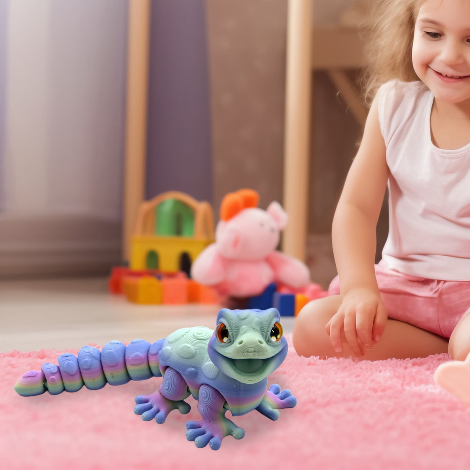 Holiday Decorations 3D Printing with Simulation Mini Gecko Multi Color ...