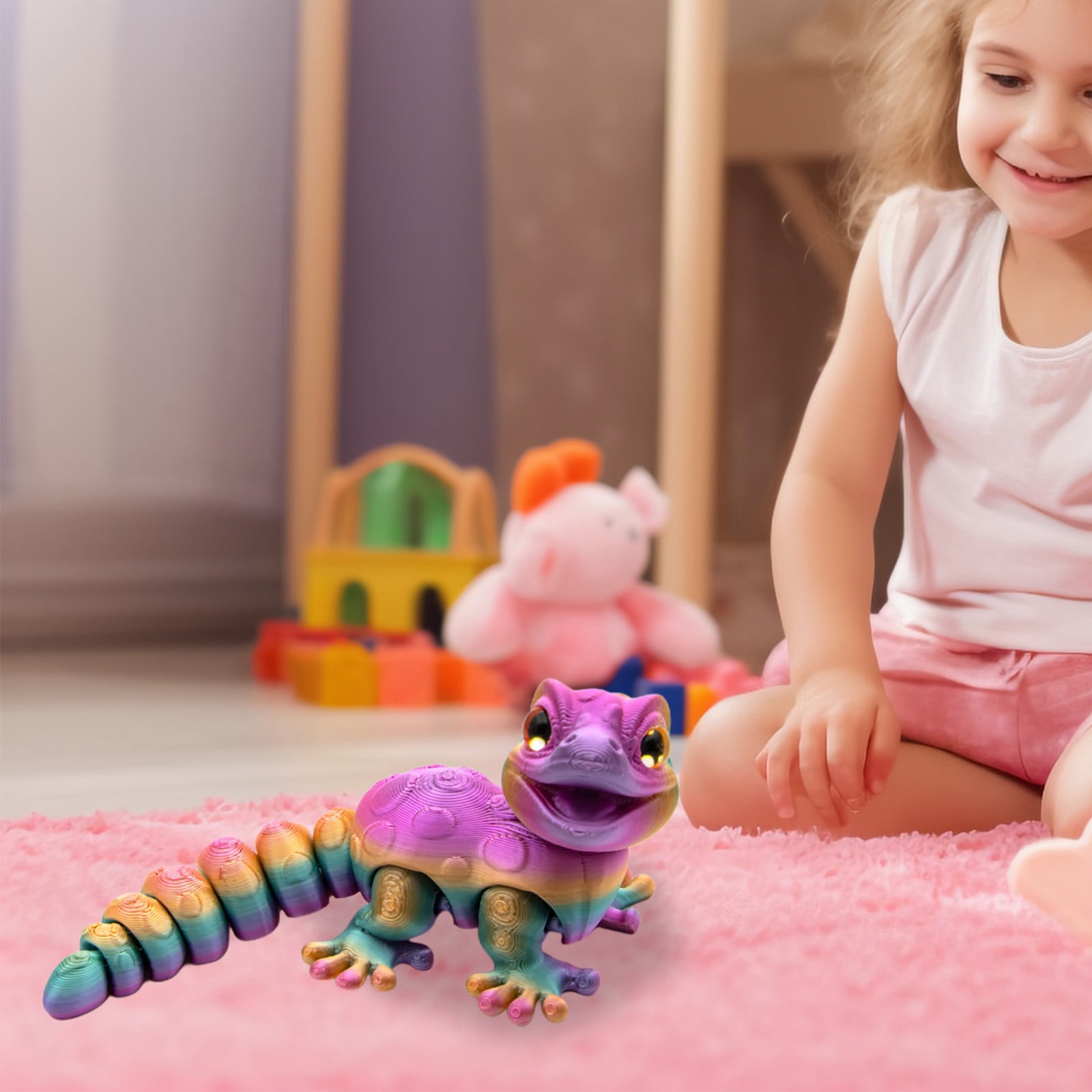 Holiday Decorations 3D Printing with Simulation Mini Gecko Multi Color ...