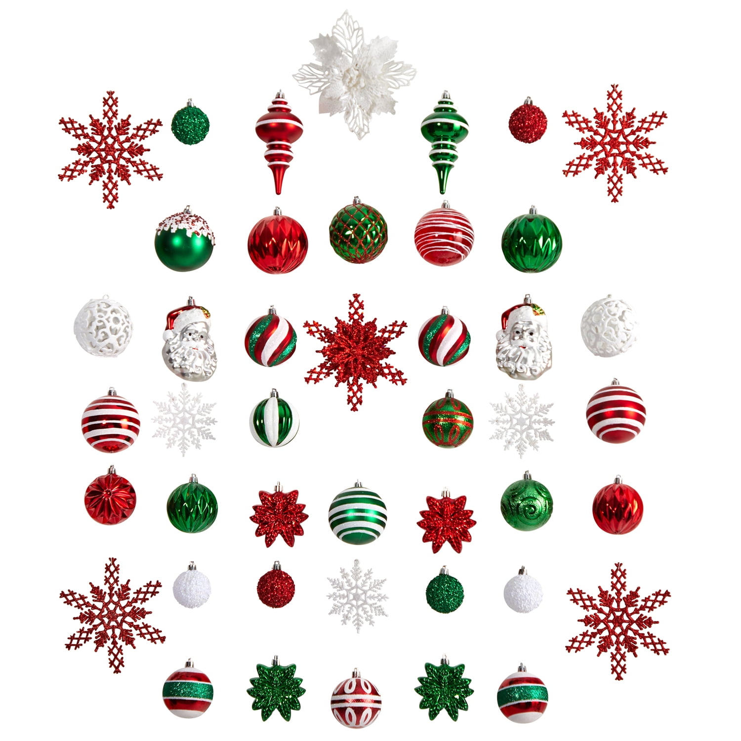 Holiday Deluxe Shatterproof, 70 Count Christmas Tree Ornament Box Set ...