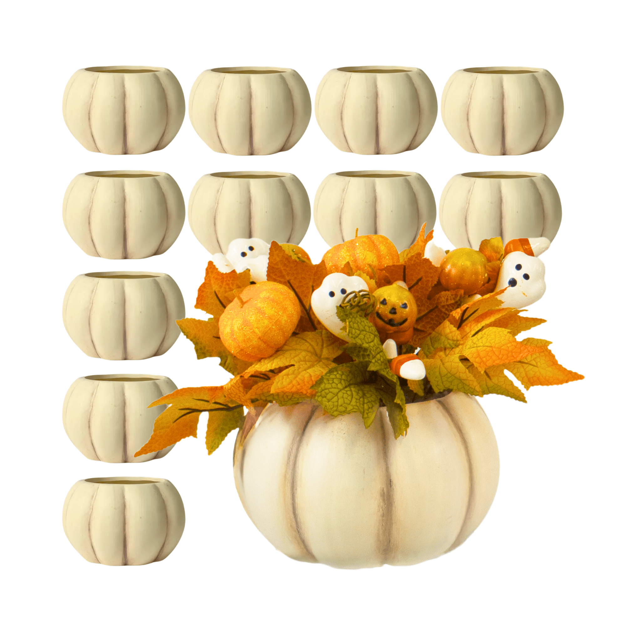 Holiday Designs - 6.5 Inch Pumpkin Planter Pots, Set of 12 Matte ...