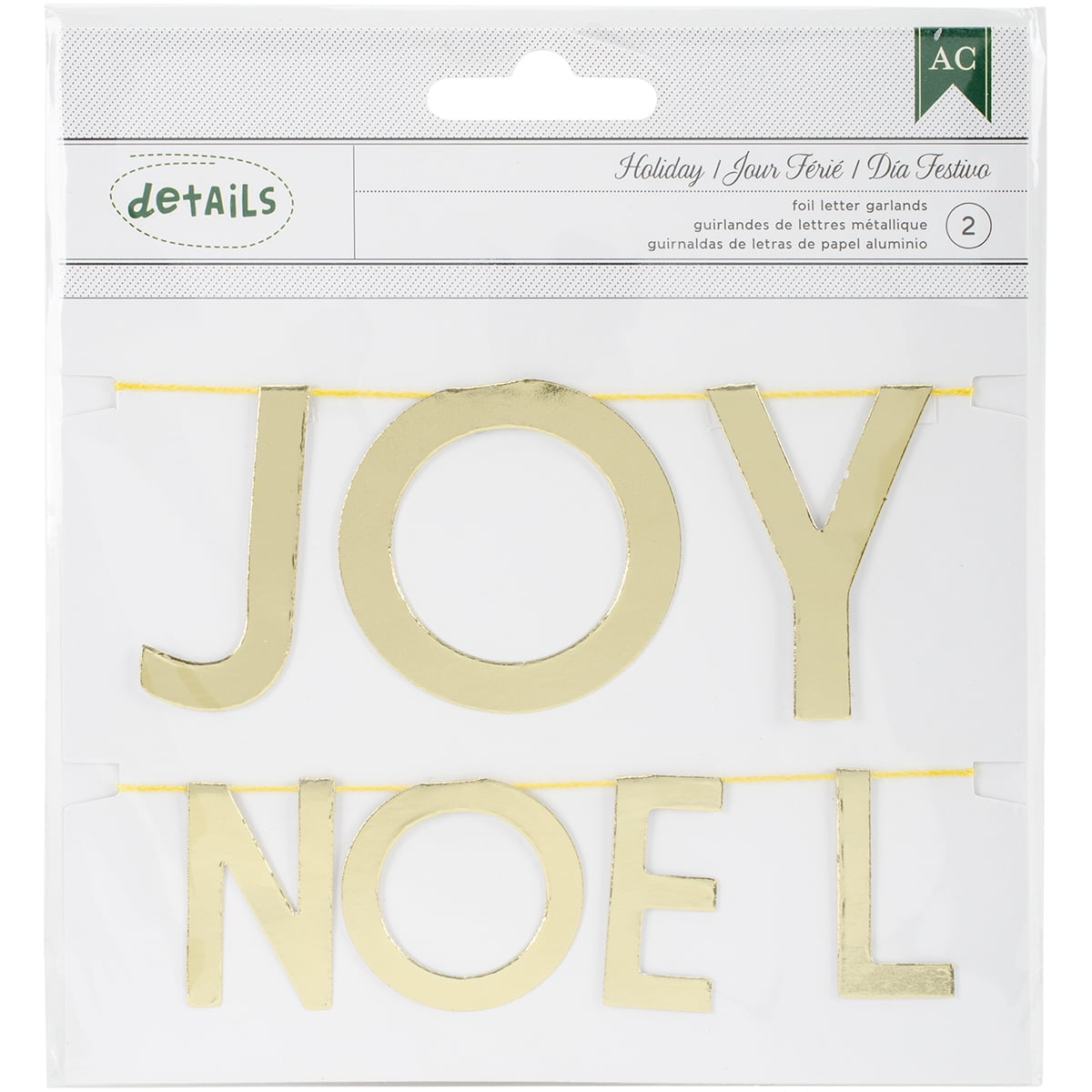Holiday Details Foil Mini Word Garlands-Gold Joy & Noel - Walmart.com