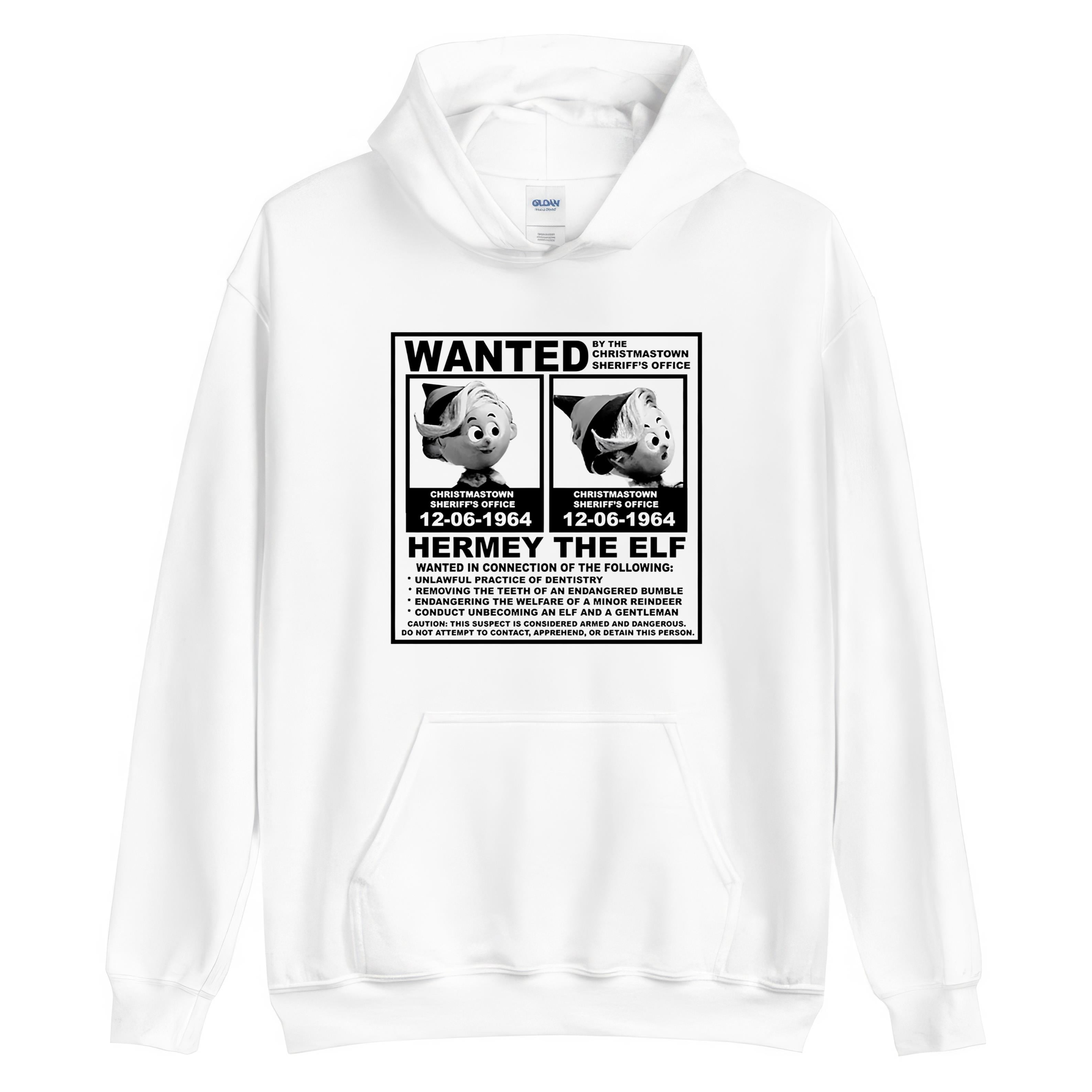 Holiday Elf Wanted Poster fit Christmas white graphic Hoodie - Walmart.com