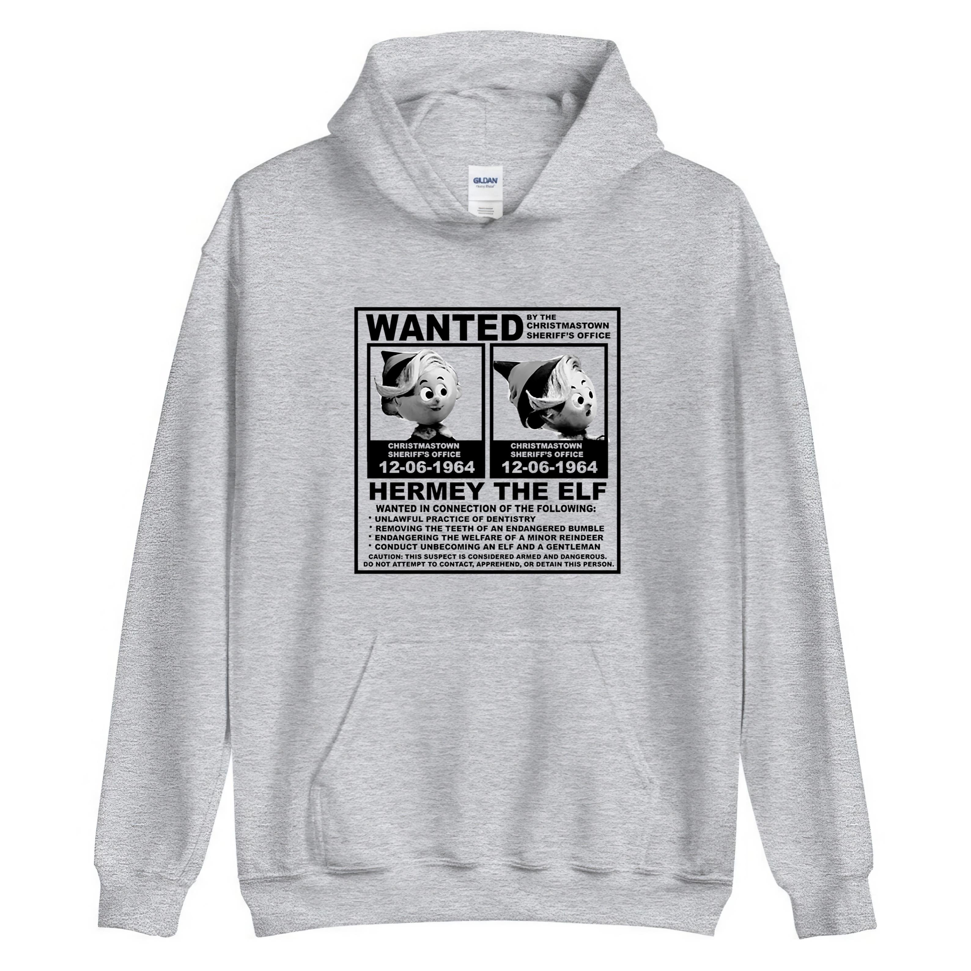 Holiday Elf Wanted Poster fit Christmas white graphic Hoodie - Walmart.com