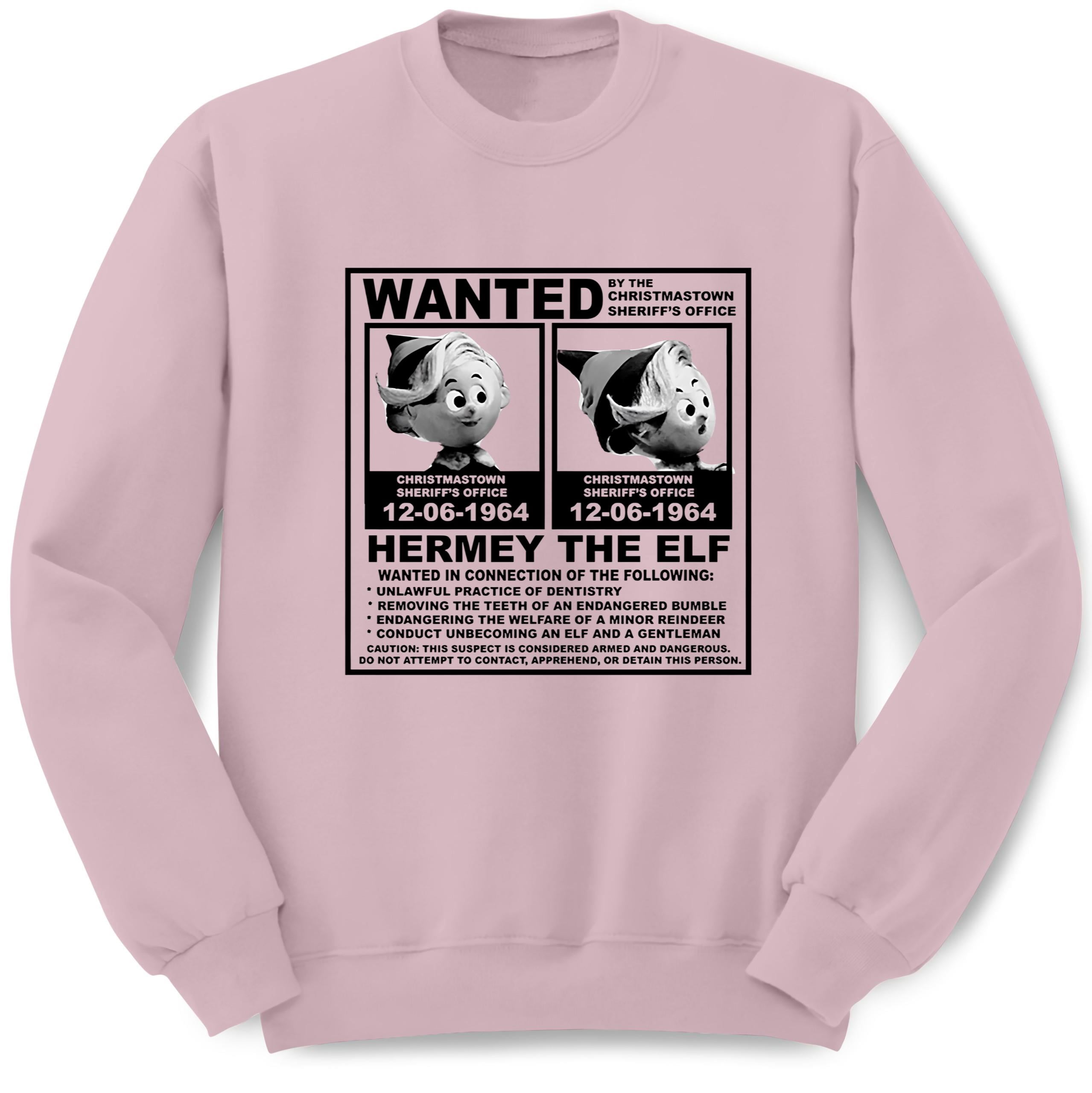 Holiday Elf Wanted Poster fit Christmas white graphic Sweatshirt ...