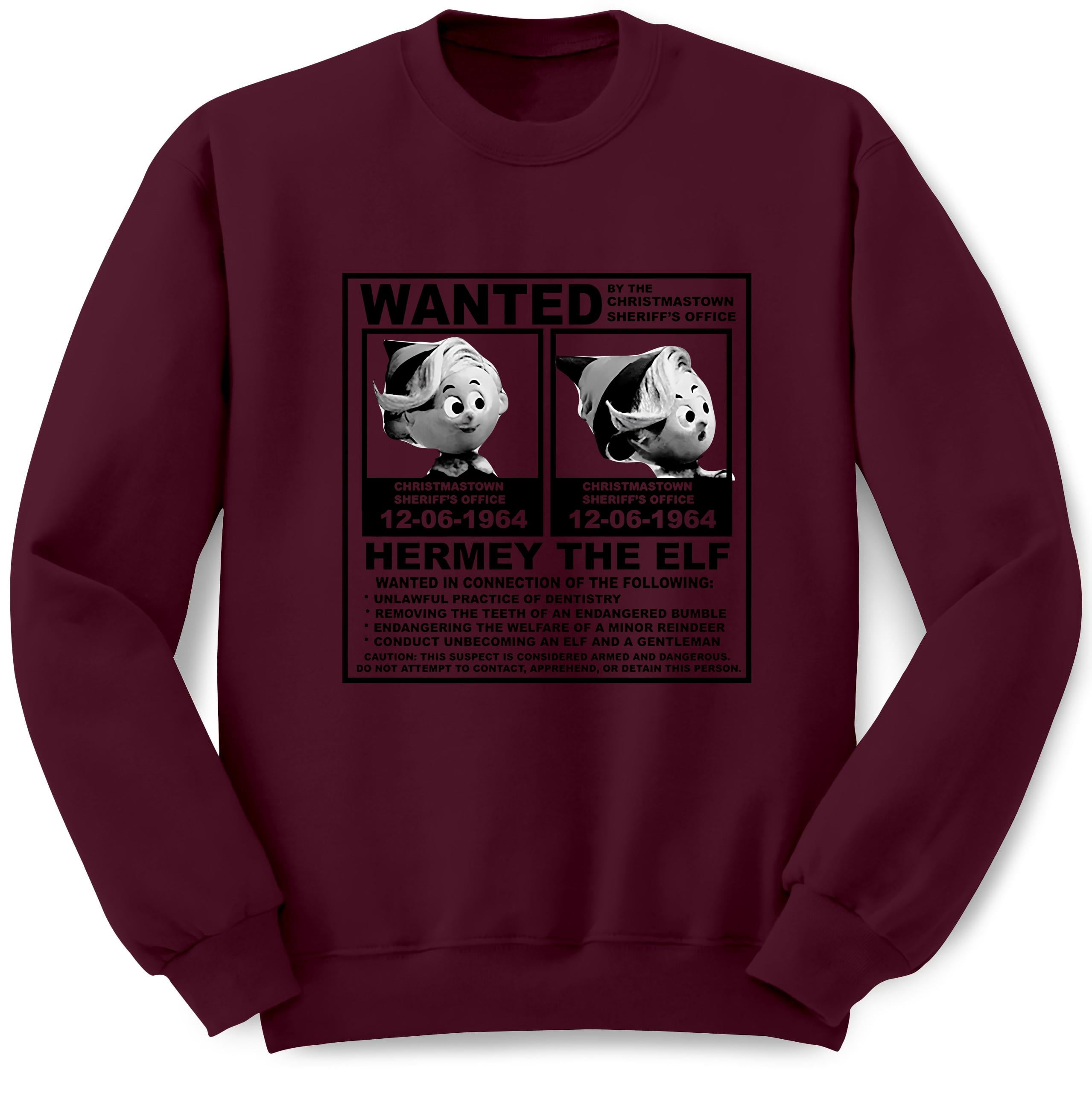Holiday Elf Wanted Poster fit Christmas white graphic Sweatshirt ...