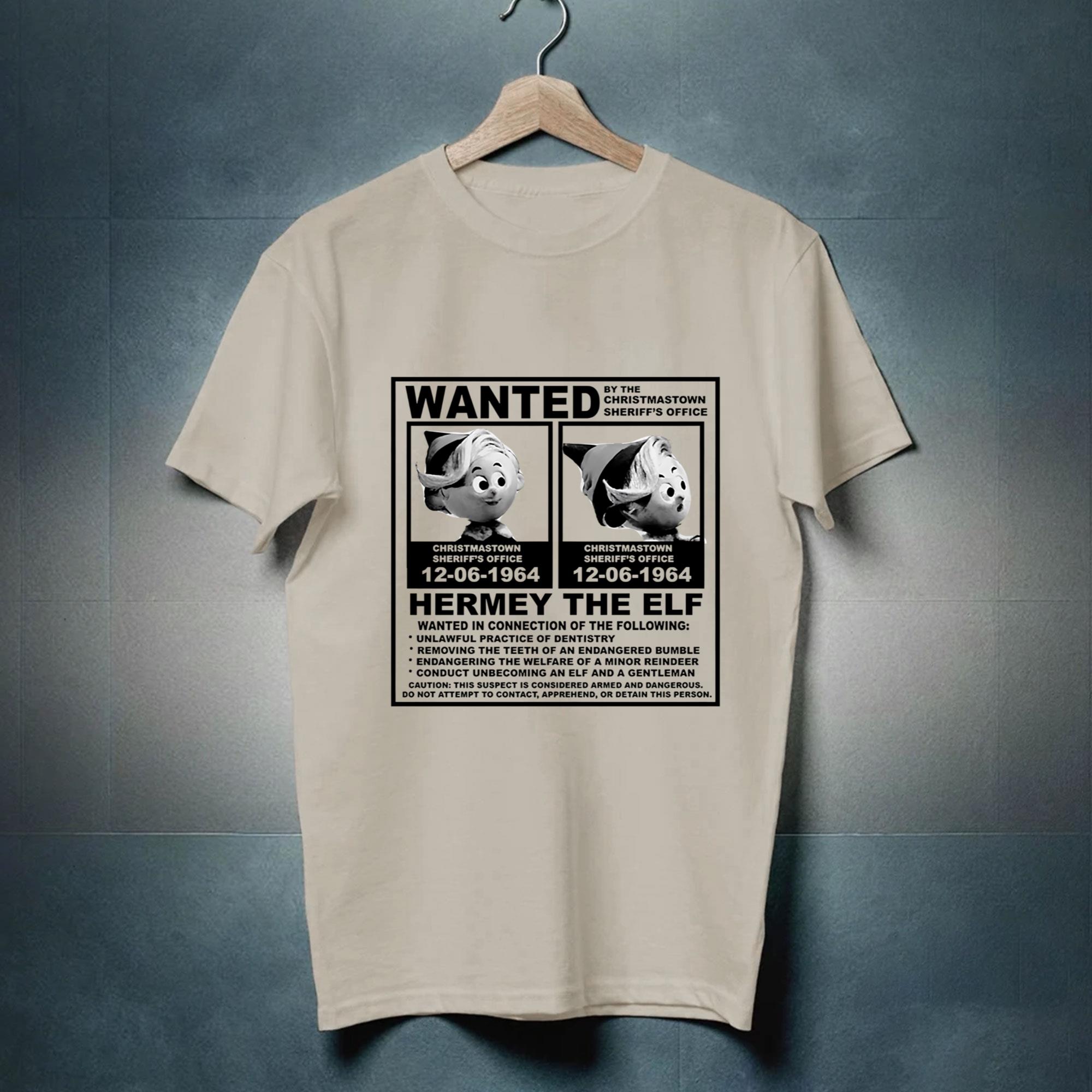 Holiday Elf Wanted Poster fit Christmas white graphic T-shirt - Walmart.com