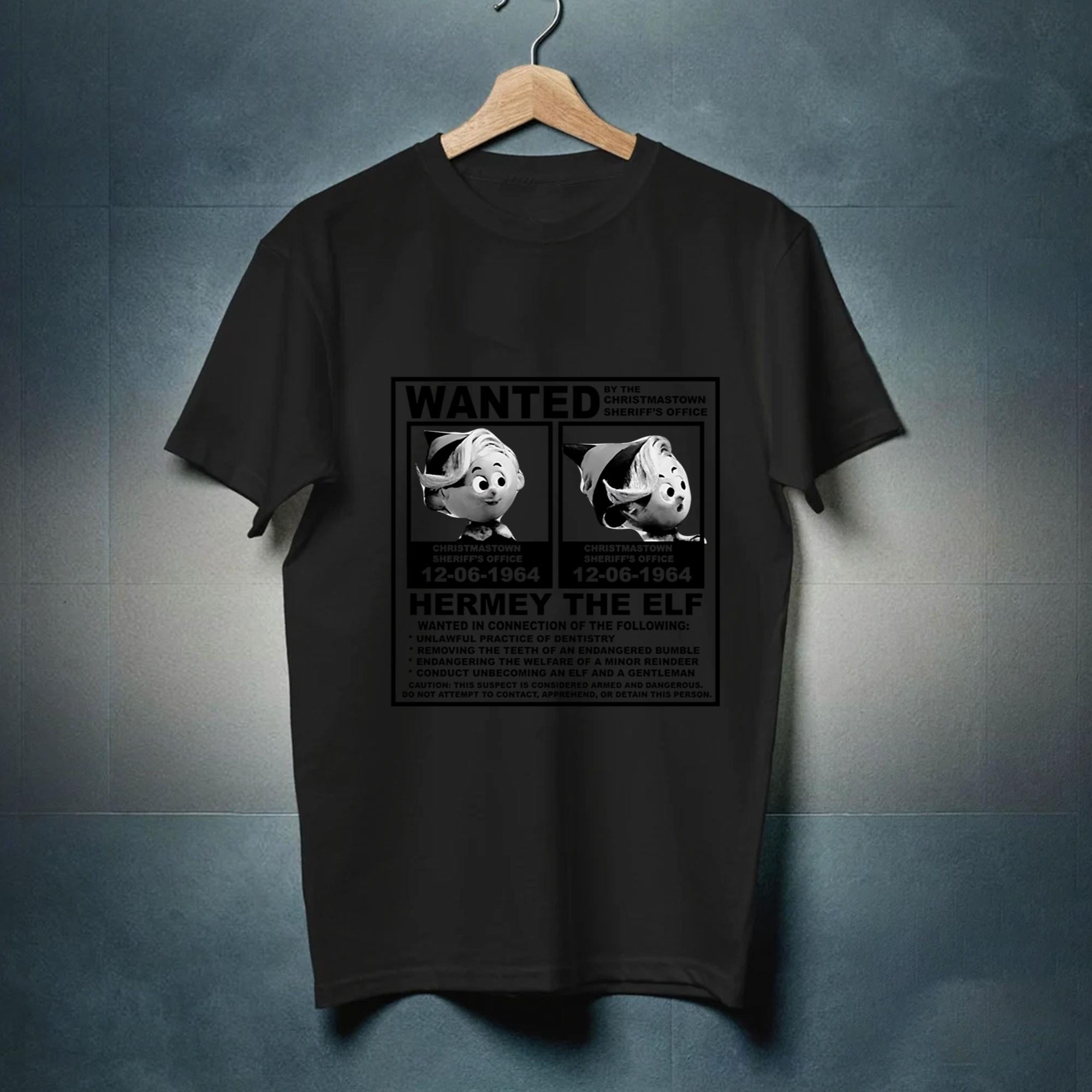 Holiday Elf Wanted Poster fit Christmas white graphic T-shirt - Walmart.com