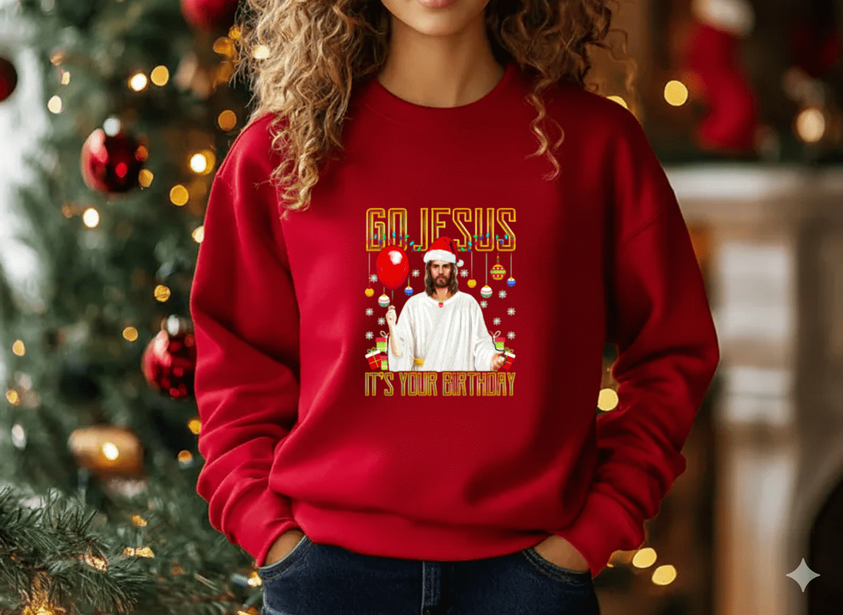 Holiday Faith Celebration Jesus Birthday Religious Cheer Sweatshirt, up ...