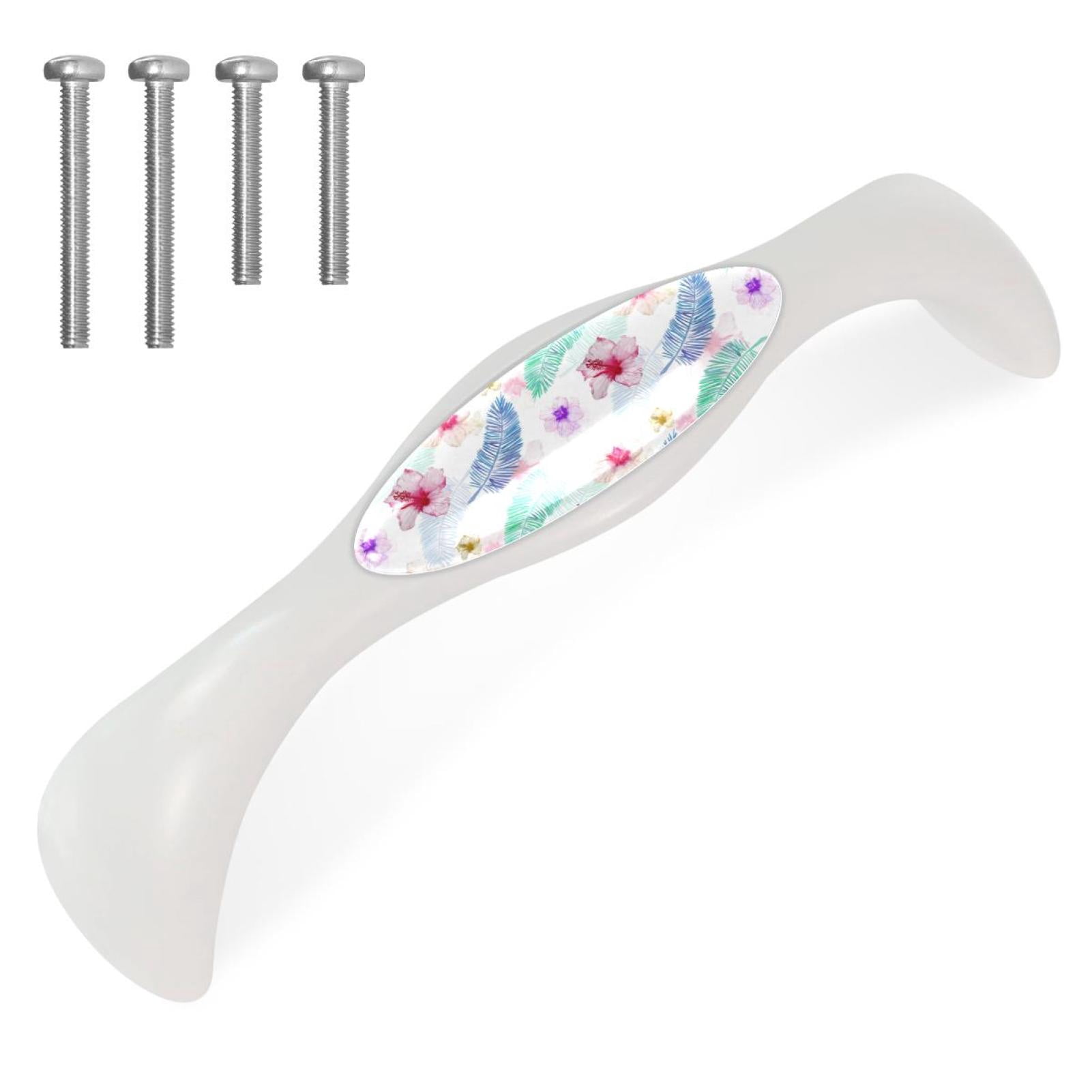 Holiday Feather Leaf Knob 4 Pack Arched Drawer Pulls Crystal Glass ...