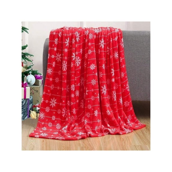 Holiday Flannel Blanket 280g, Red Candy Canes & Mint Rotating Pattern ...