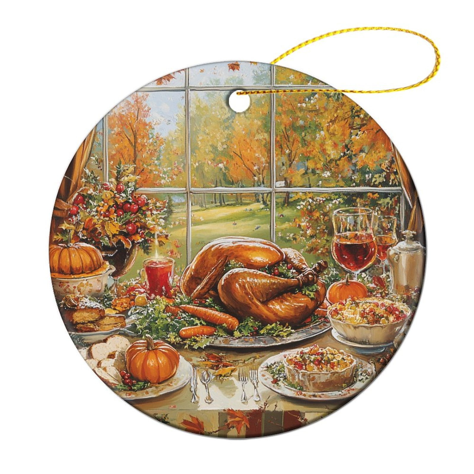 Holiday Food Turkey Thanksgiving Fall Christmas Tree Ornaments Happy ...