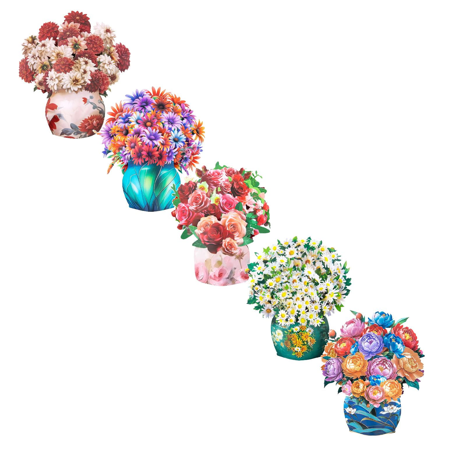 Holiday Freshcut Paper Pop Up Cards, 3D Paper Flower Bouquet Greeting ...