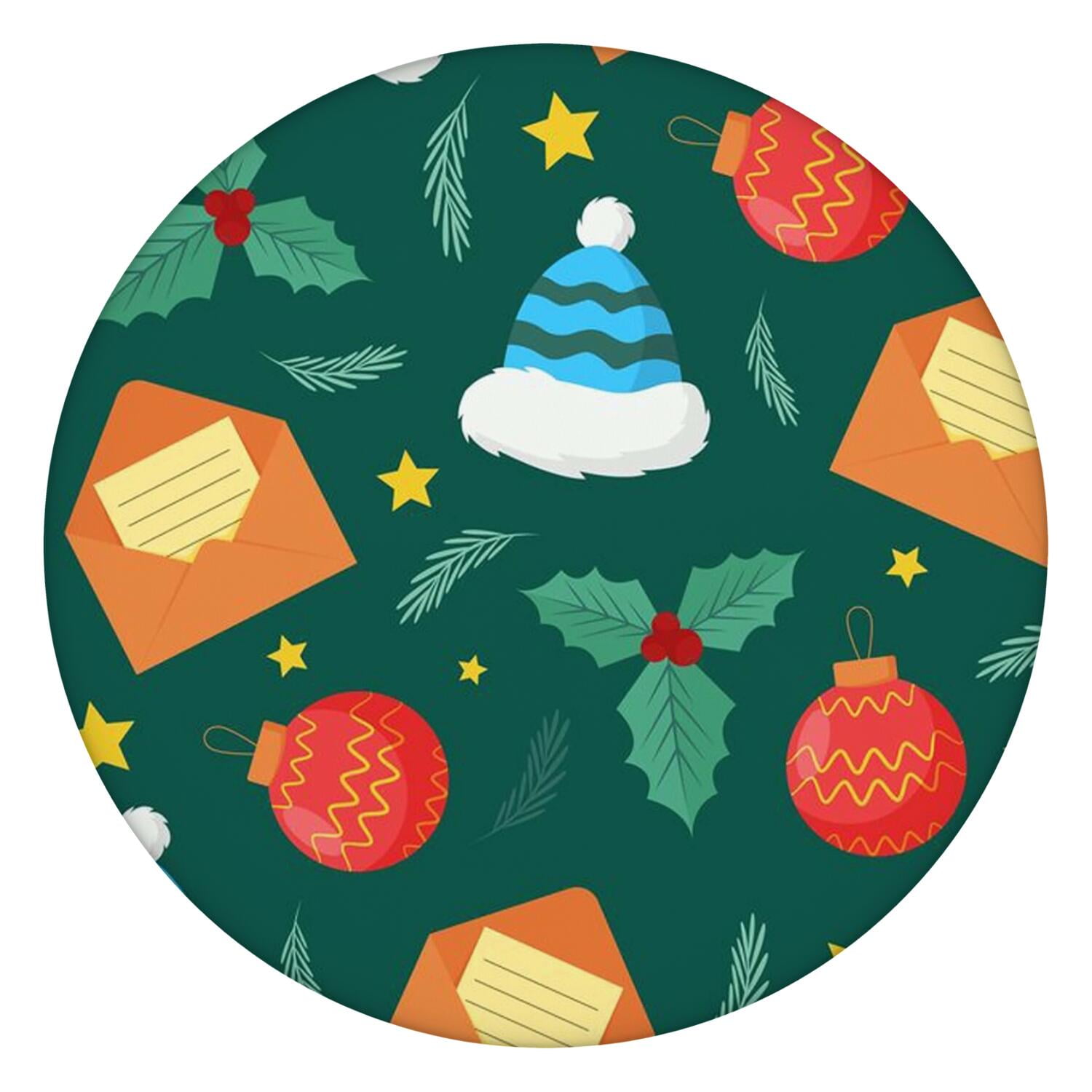 Holiday Gathering Essential: Christmas Themed Round Tablecloth 44 Inch ...