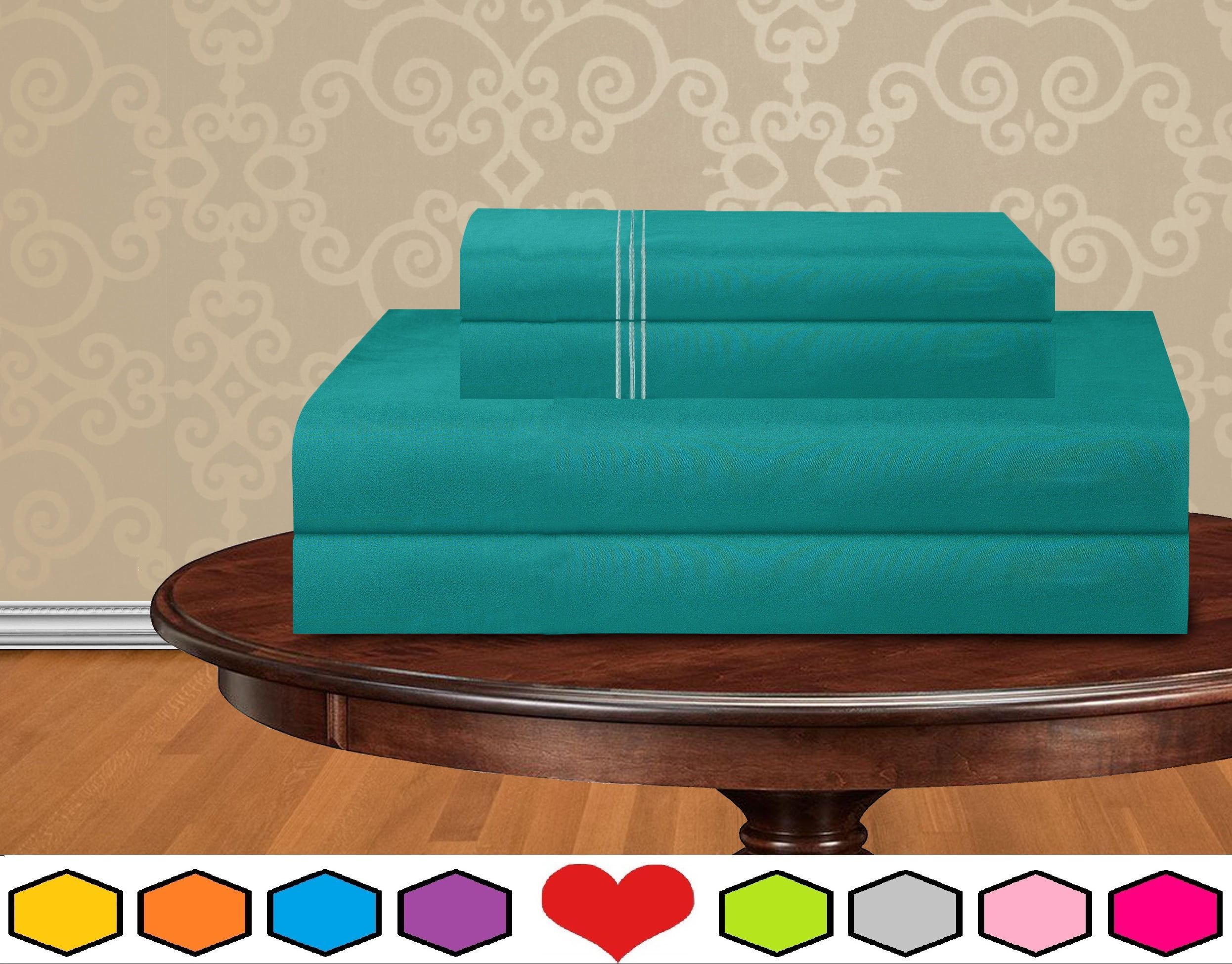 Holiday Gift 4 PC Sheet set Bedding Set Queen Turquoise - Walmart.com