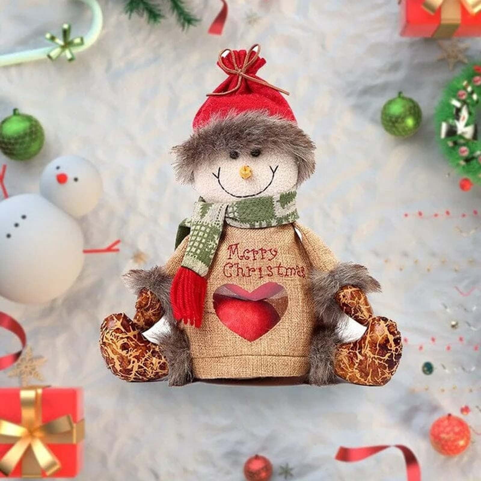 Holiday Gift Bags with Zipper Christmas Character Shapes - Reindeer ...