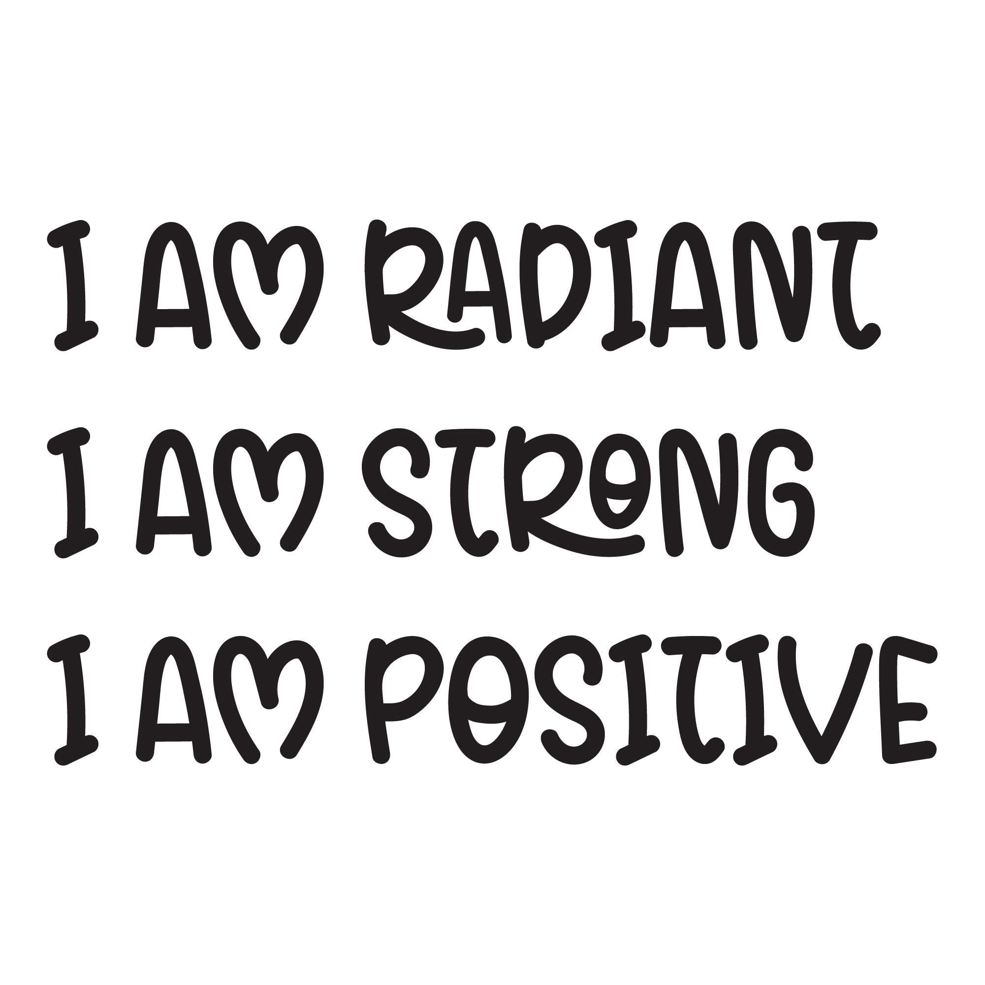 Holiday Gift Girls I am Radiant I am Strong Encouraging Quotes ...