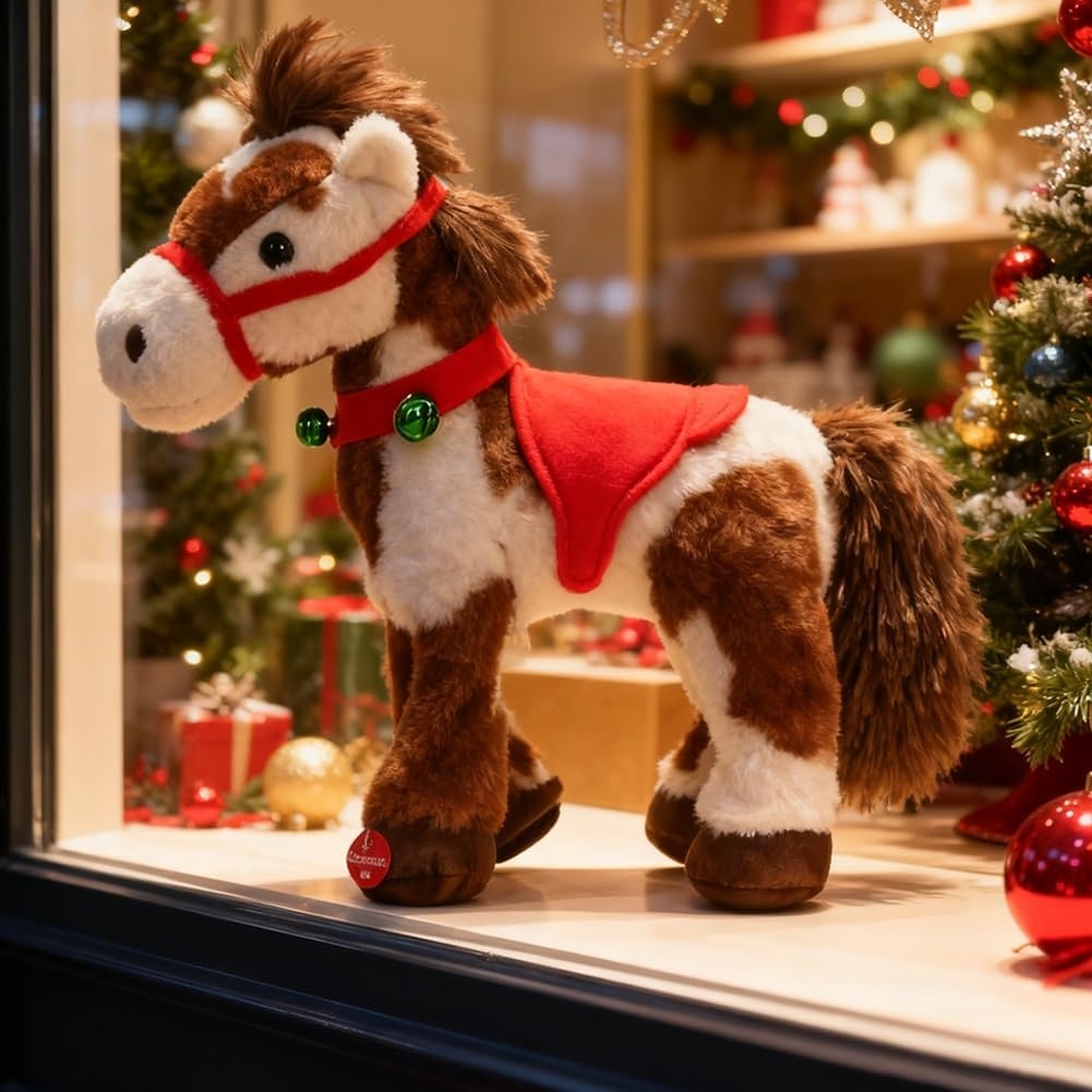 Holiday Gift Interactive Plush Horse - Spotted Electric Pony with ...