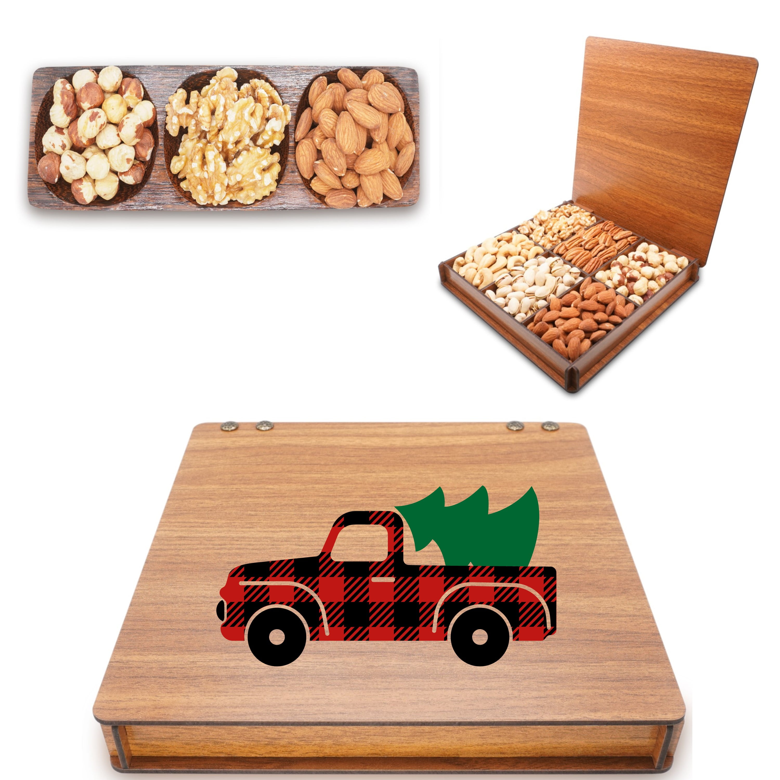 Holiday Gift, Snack Box, in Reusable Wooden, Healthy Fresh Gift Idea ...