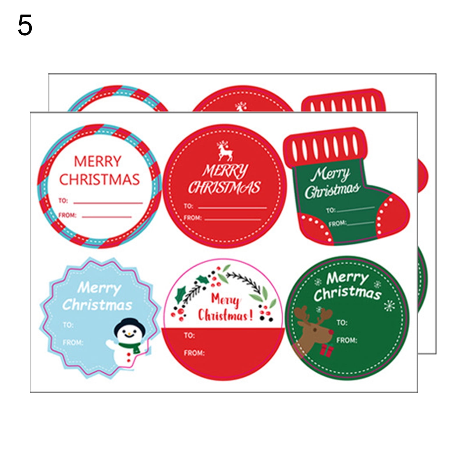 Holiday Gift Tag Stickers 2 Sheets Label Stickers Vibrant Color Self ...