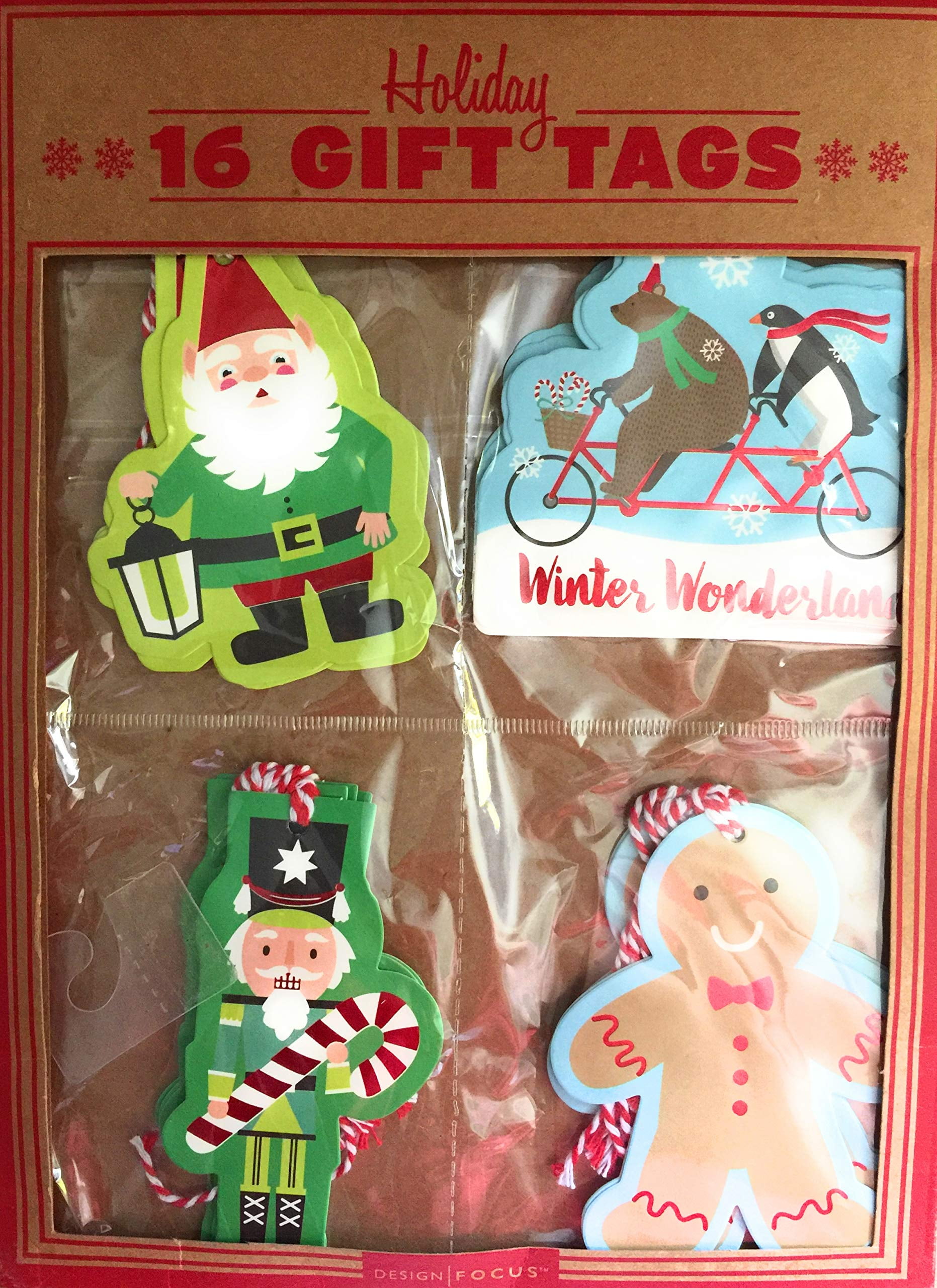 Holiday Gift Tags 16 Count Santa, Nutcracker, Winter Wonderland ...
